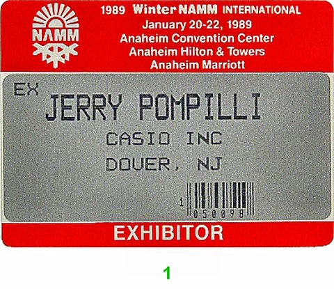 Jerry Pompili Laminate from Anaheim Convention Center, Jan 20, 1989 at ...