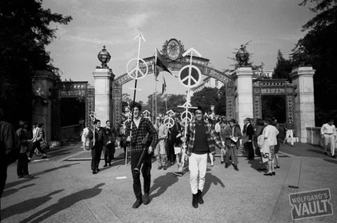 Peace Rally Vintage Concert Photo Fine Art Print from UC Berkeley, 1968 ...
