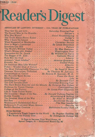 Readers Digest | October 1946 at Wolfgang's