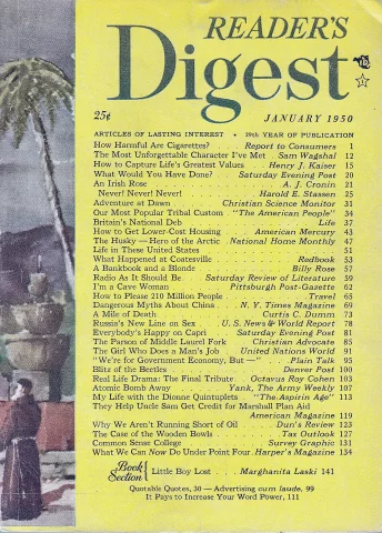 Readers Digest | January 1950 at Wolfgang's
