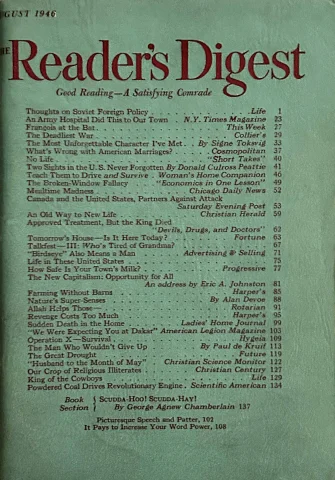 Readers Digest | August 1946 at Wolfgang's