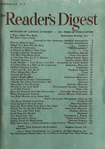 Readers Digest | November 1947 at Wolfgang's