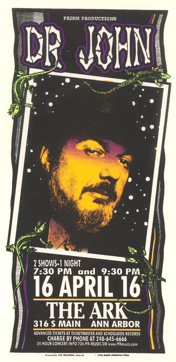 The Ark Vintage Concert Handbill from Ark Ann Arbor, Apr 16, 1998 at ...