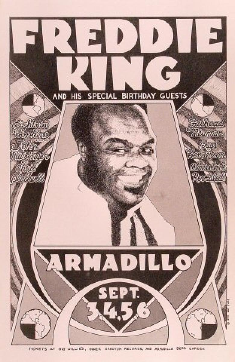 Freddie King Vintage Concert Poster from Armadillo World Headquarters ...