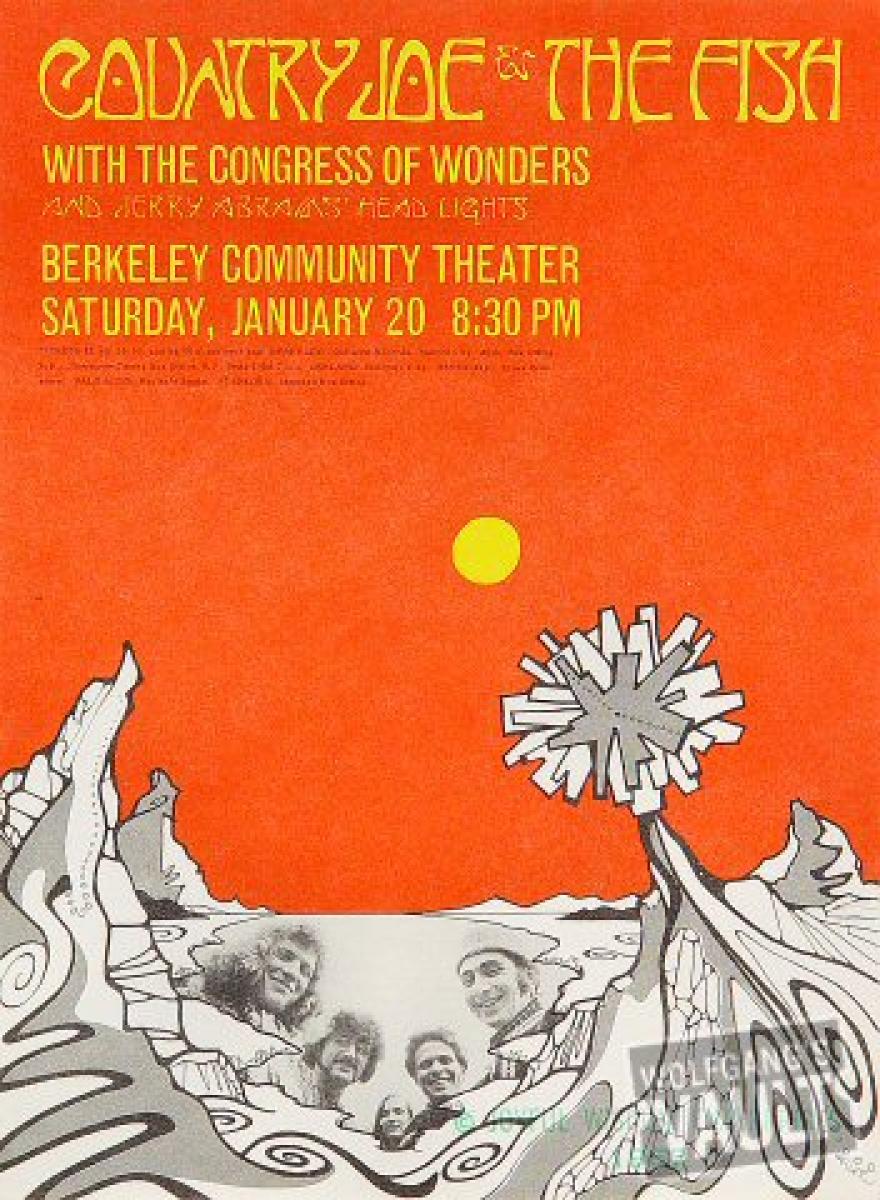 Country Joe & the Fish Vintage Concert Handbill from Berkeley Community ...