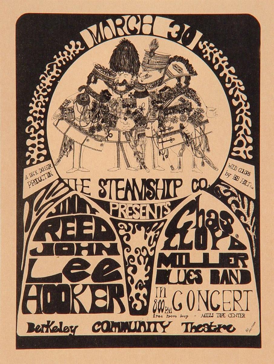 Jimmy Reed Vintage Concert Handbill from Berkeley Community Theatre ...