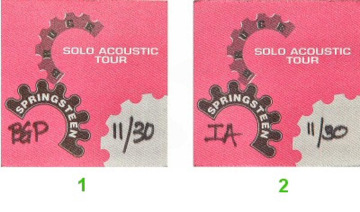 Bruce Springsteen Backstage Pass from Berkeley Community Theatre, Nov ...