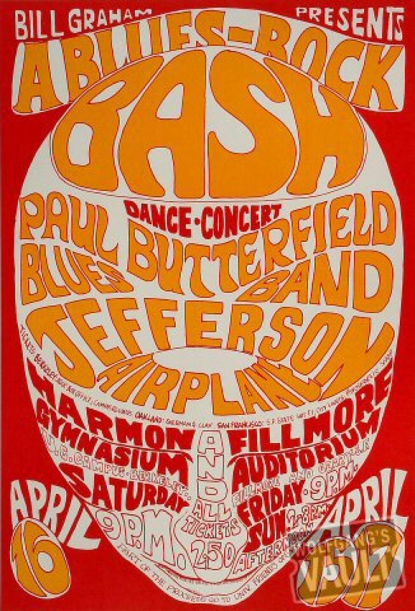 The Paul Butterfield Blues Band Vintage Concert Poster from Fillmore ...