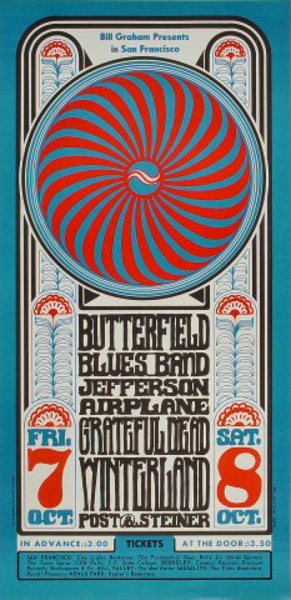 The Paul Butterfield Blues Band Vintage Concert Poster from Winterland ...