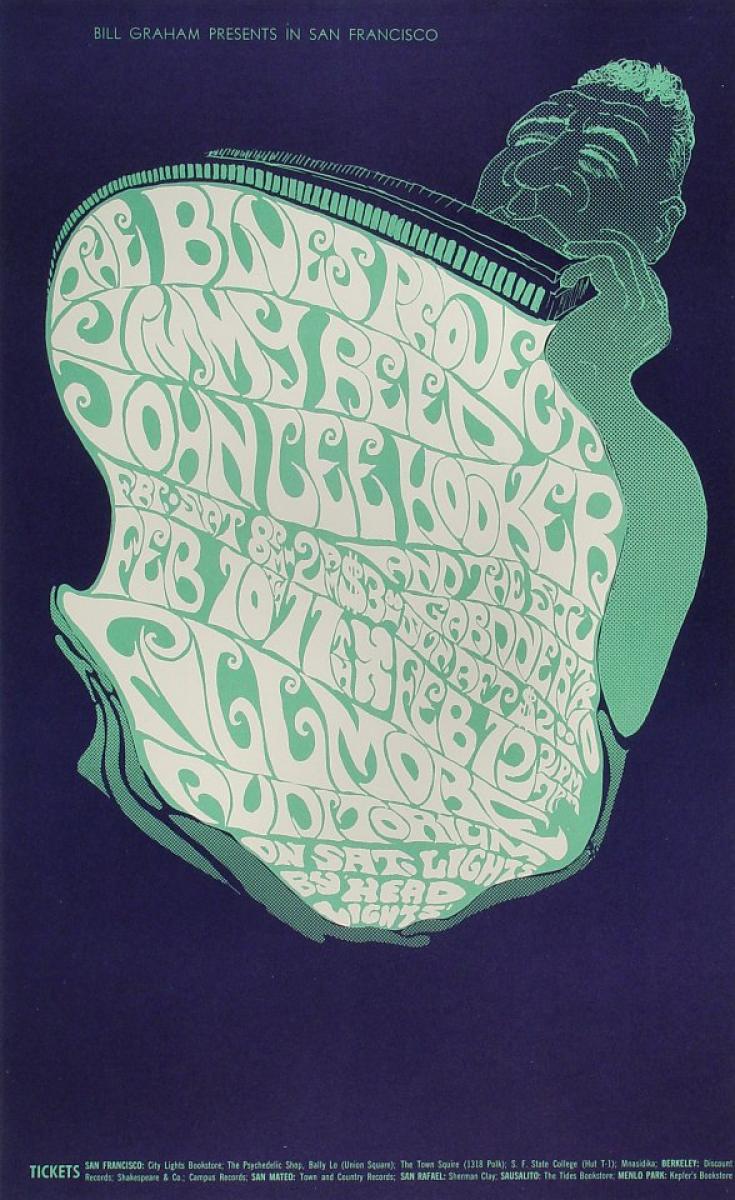 The Blues Project Vintage Concert Postcard from Fillmore Auditorium ...