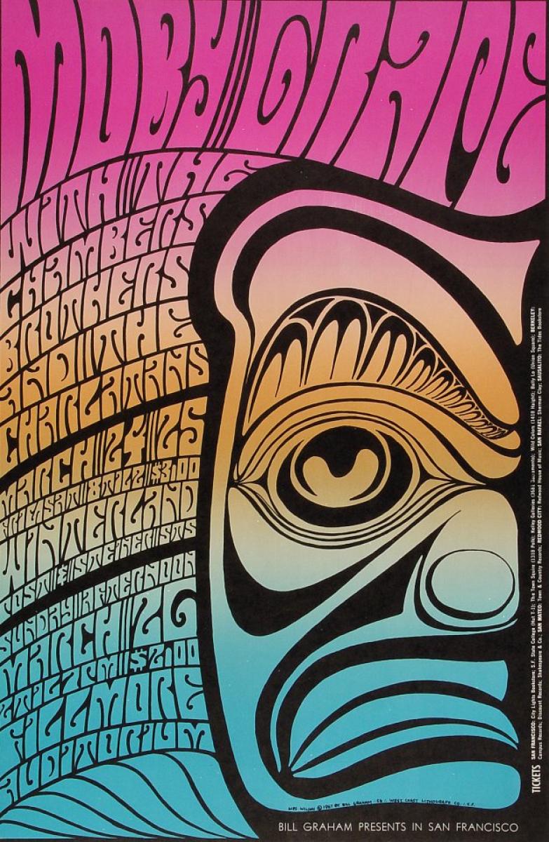 Moby Grape Vintage Concert Poster from Winterland, Mar 24, 1967 at ...