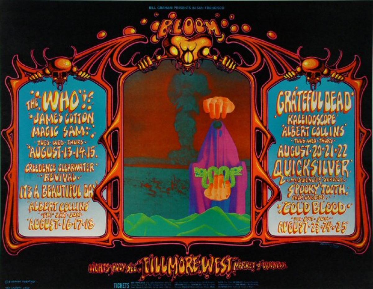 The Who Vintage Concert Poster from Fillmore West, Aug 13, 1968 at ...