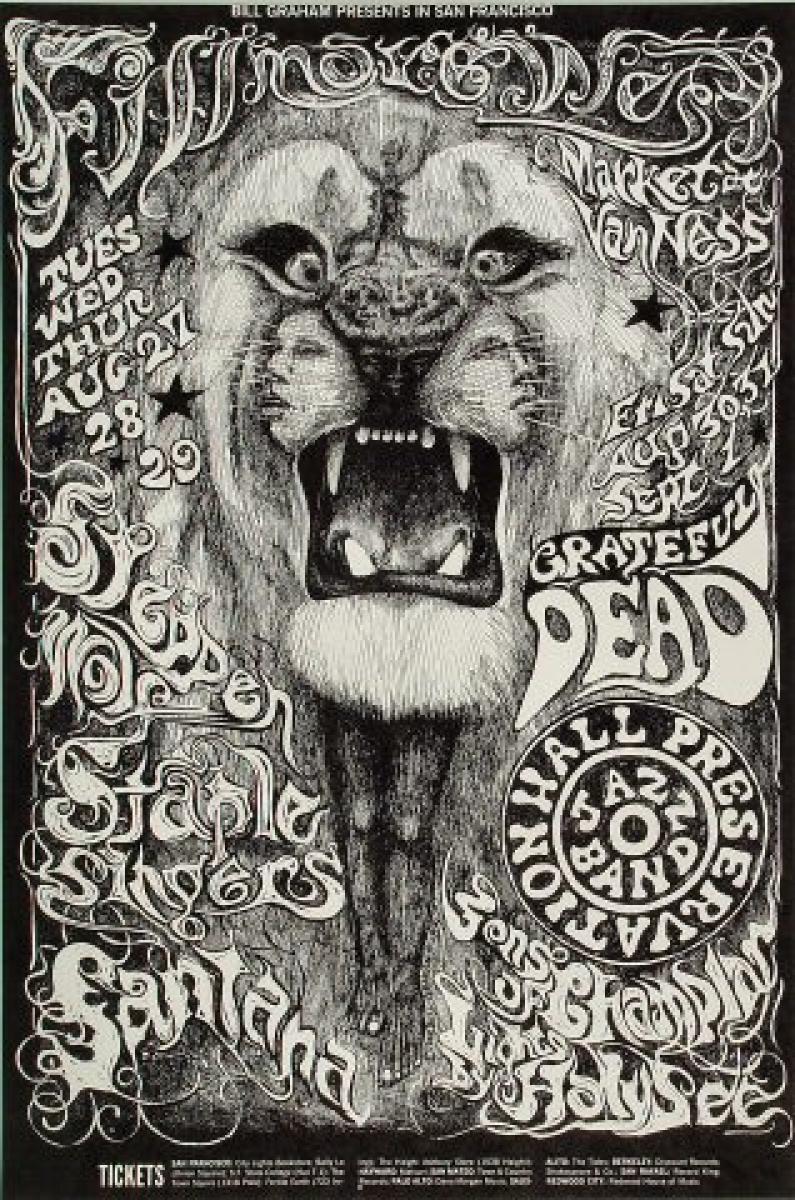 Steppenwolf Vintage Concert Poster from Fillmore West, Aug 27, 1968 at ...