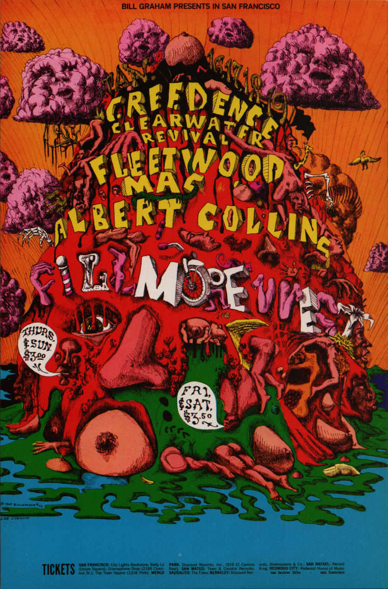 Creedence Clearwater Revival Vintage Concert Poster from Fillmore West ...