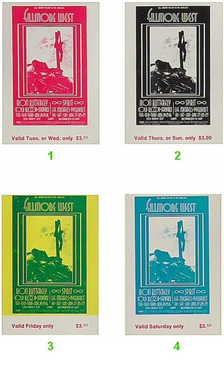Iron Butterfly Vintage Concert Vintage Ticket from Fillmore West, Jun ...