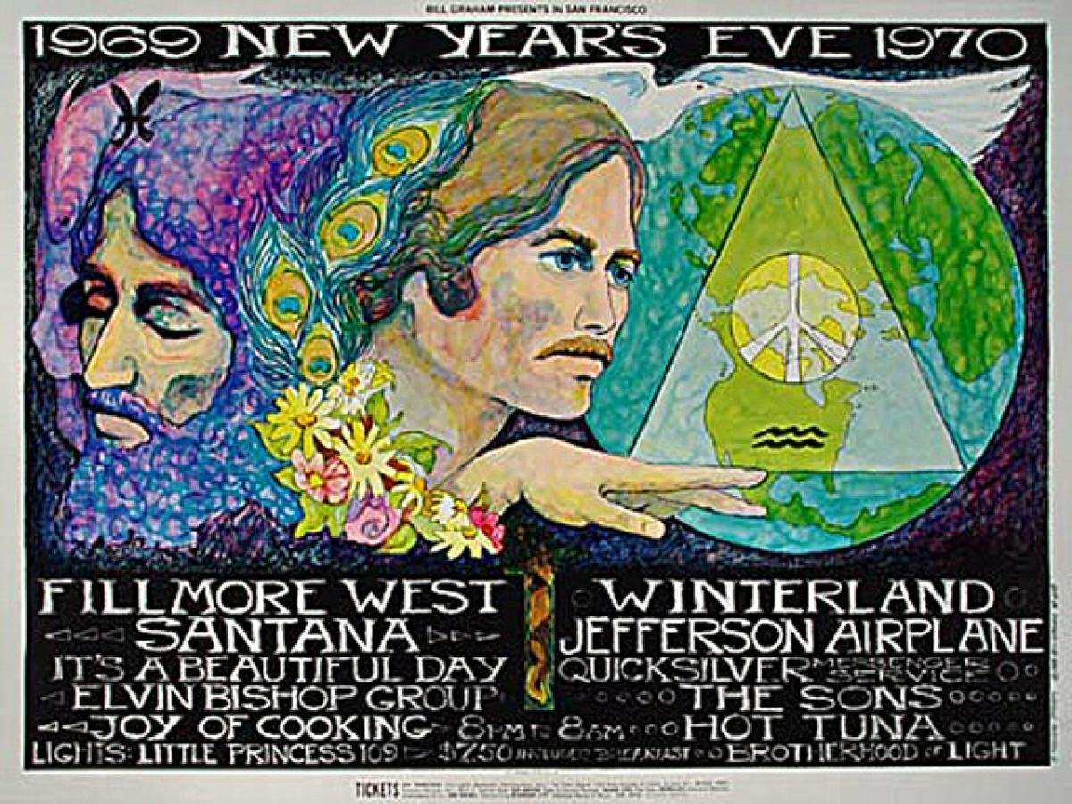 Santana Vintage Concert Postcard from Fillmore West, Dec 31, 1969 at ...