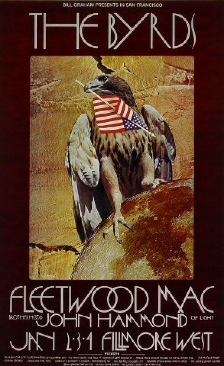 The Byrds Vintage Concert Poster from Fillmore West, Jan 2, 1970 at ...