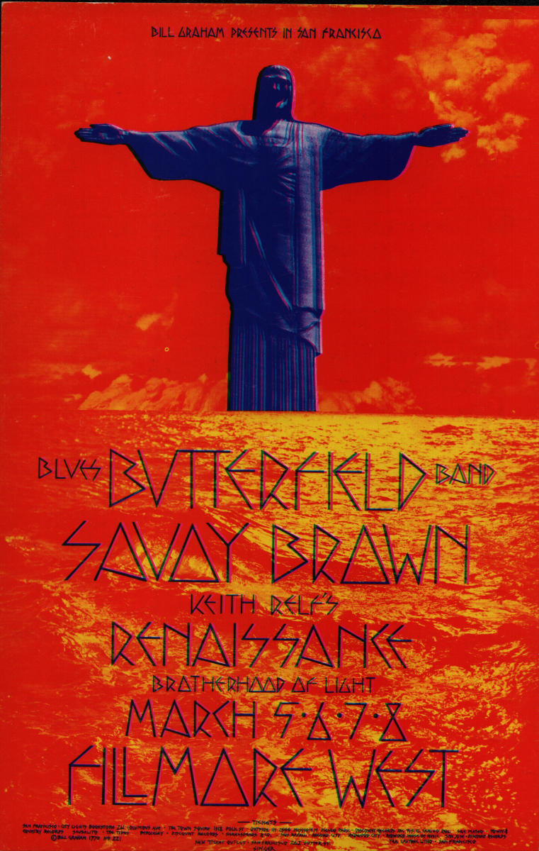 The Paul Butterfield Blues Band Vintage Concert Poster from Fillmore ...