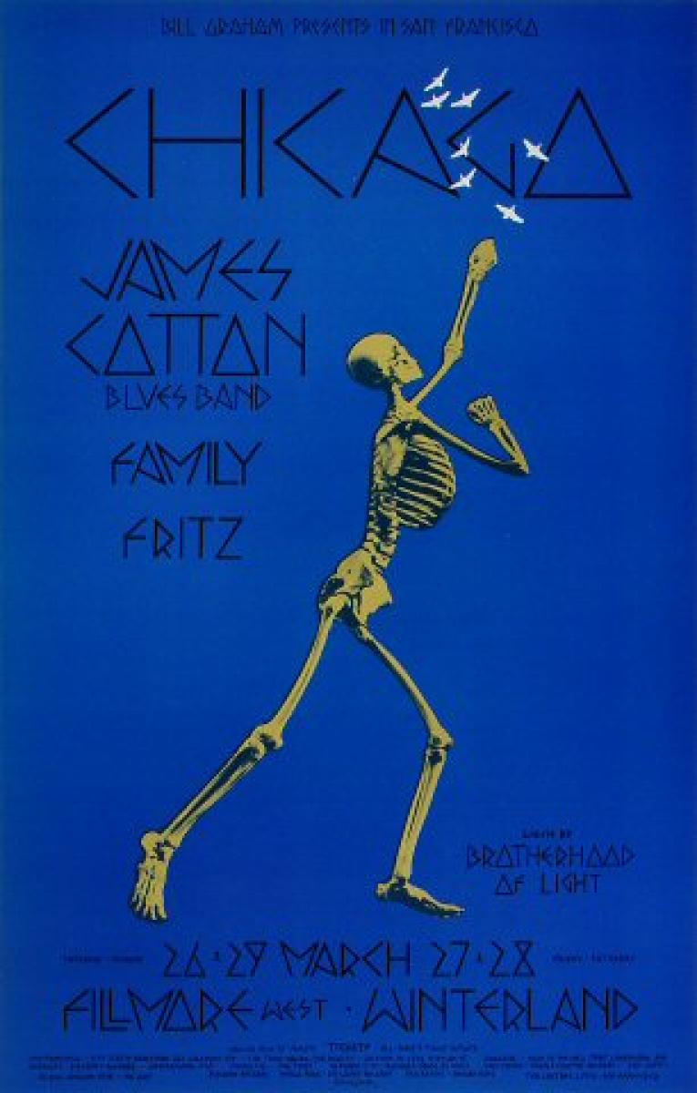 Chicago Vintage Concert Poster from Fillmore West, Mar 26, 1970 at ...