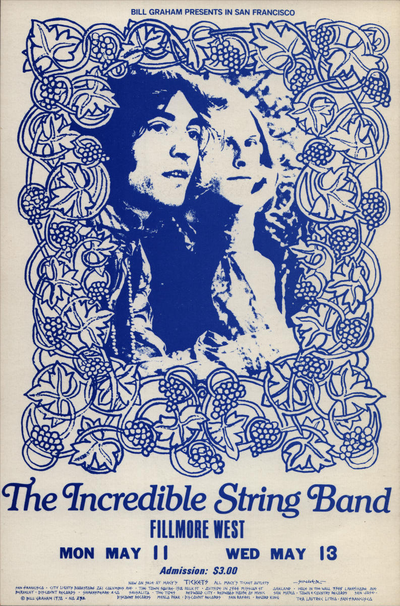 The Incredible String Band Vintage Concert Poster from Fillmore West ...
