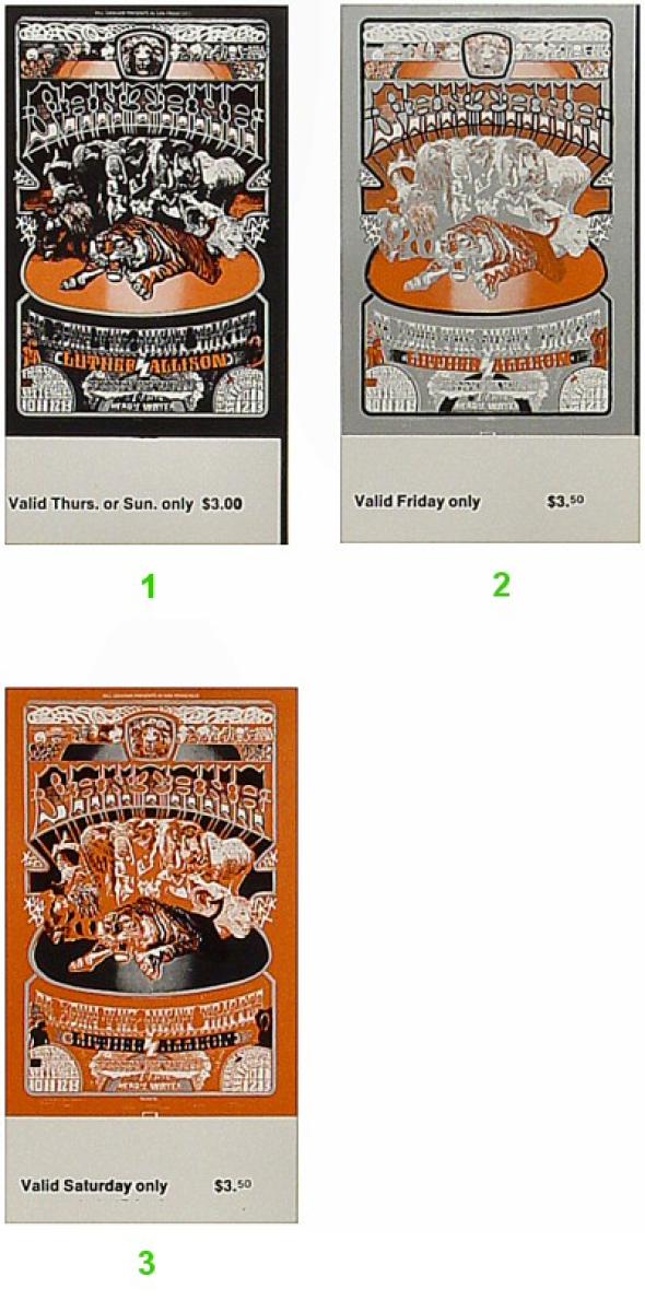 Santana Vintage Concert Vintage Ticket from Fillmore West, Sep 10, 1970 ...