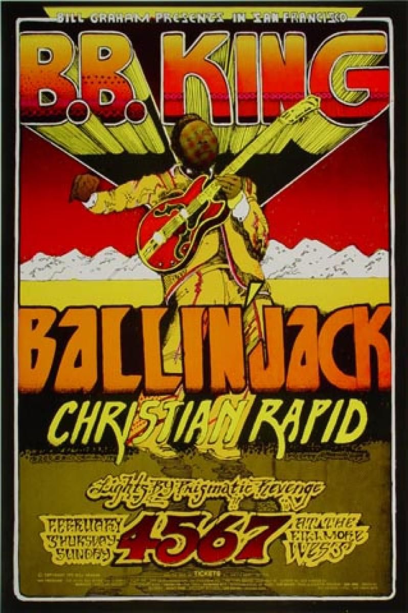 B.B. King Vintage Concert Handbill from Fillmore West, Feb 4, 1971 at ...