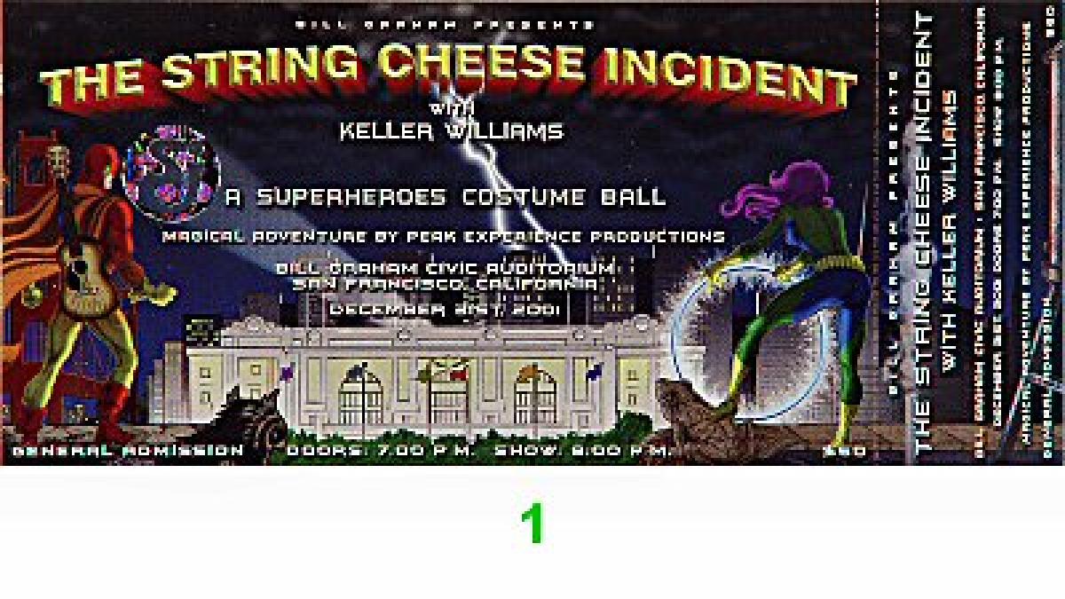 String Cheese Incident Vintage Concert Vintage Ticket from Bill Graham ...