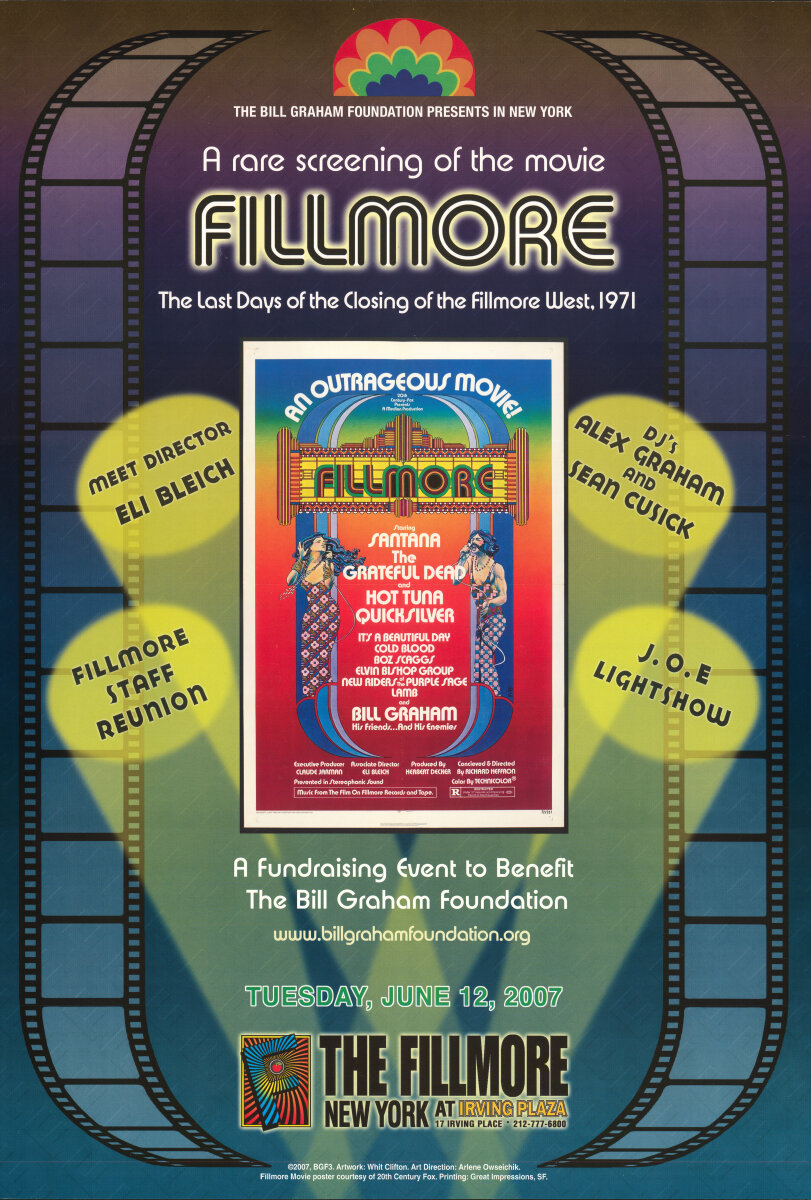 Fillmore Movie Vintage Concert Poster from Fillmore East, Jun 12, 2007 ...
