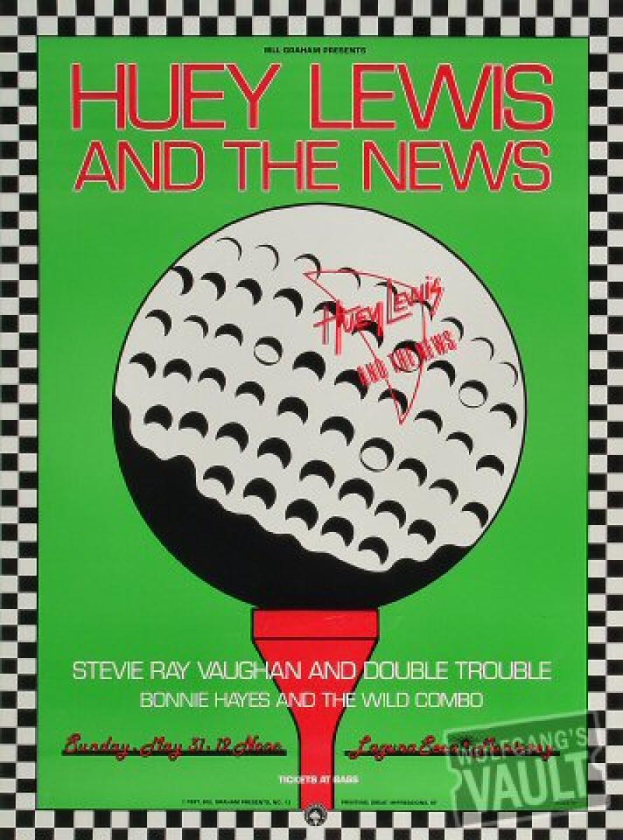Huey Lewis & the News Vintage Concert Poster from Laguna Seca Raceway ...