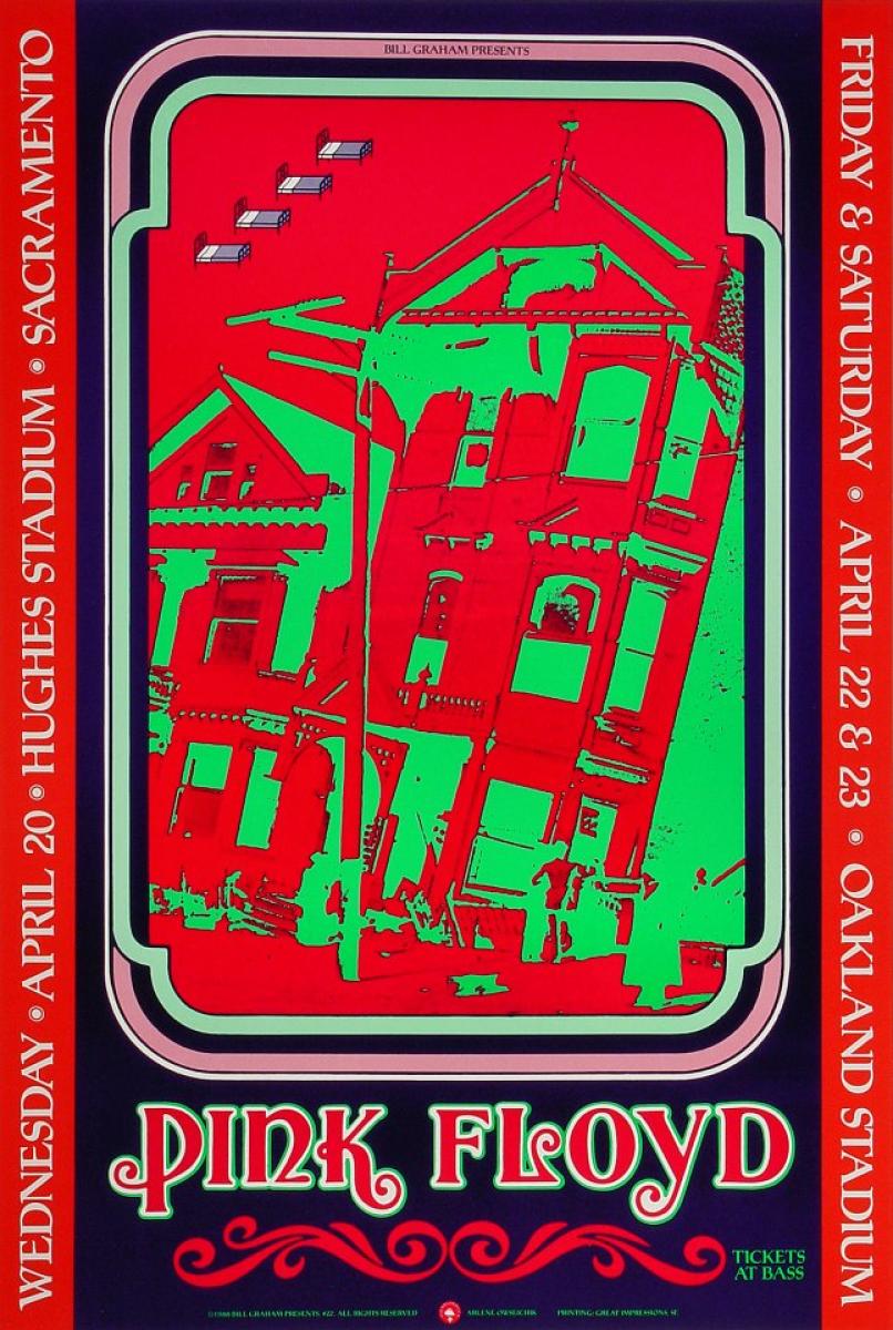 Pink Floyd Vintage Concert Poster from Hughes Stadium, Apr 20, 1988 at ...