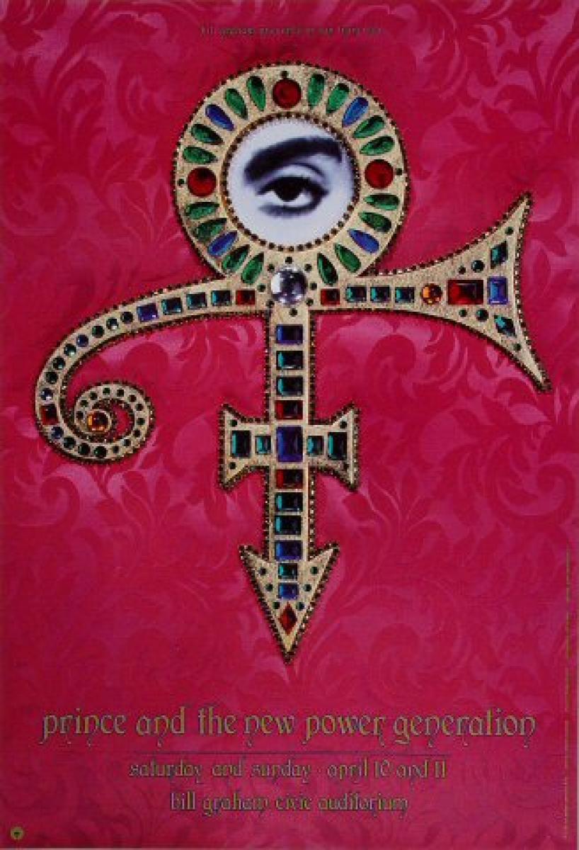 Prince Vintage Concert Poster from Bill Graham Civic Auditorium, Apr 10 ...
