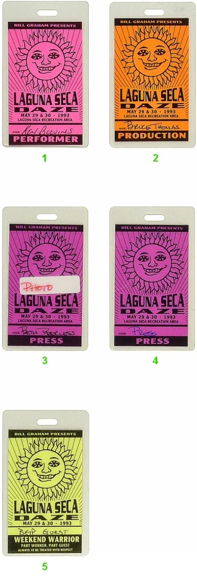 The Allman Brothers Band Backstage Passes & Laminates at Wolfgang's