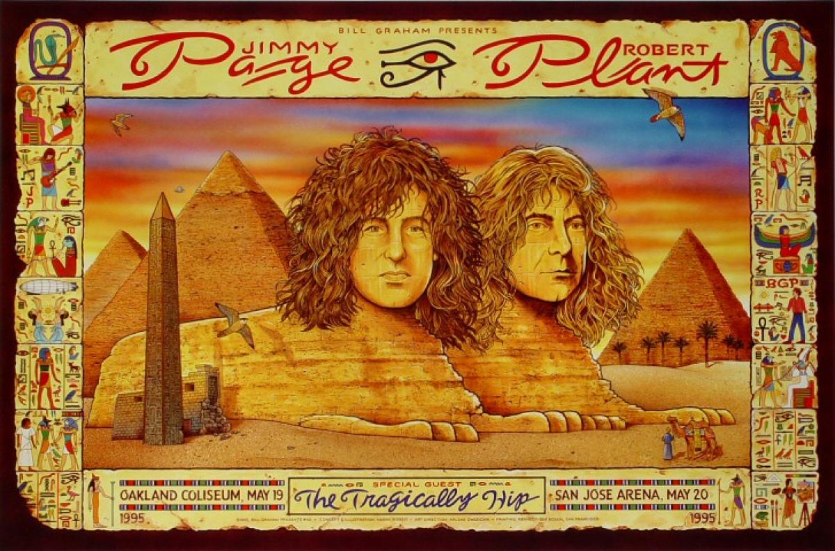 Jimmy Page Vintage Concert Poster from Oakland Coliseum Arena, May 19 ...