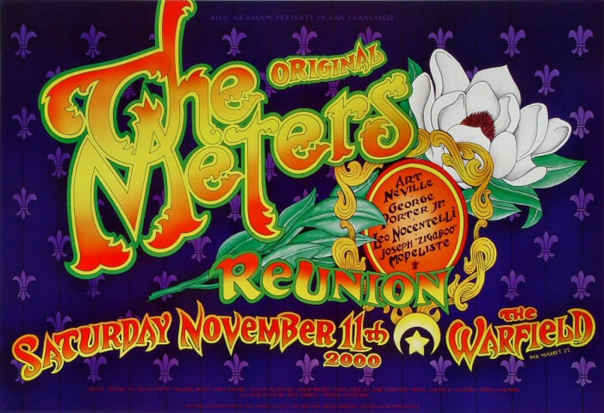 The Funky Meters Vintage Concert Poster from Warfield Theatre, Nov 11 ...