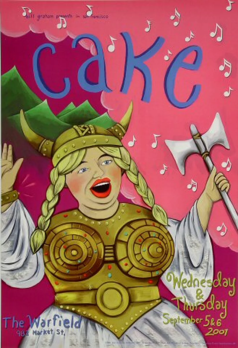 Cake Vintage Concert Poster from Warfield Theatre, Sep 5, 2001 at ...