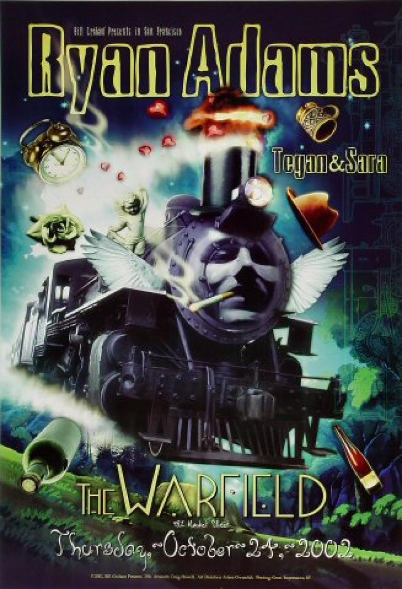 Ryan Adams Vintage Concert Poster from Warfield Theatre, Oct 24, 2002 ...
