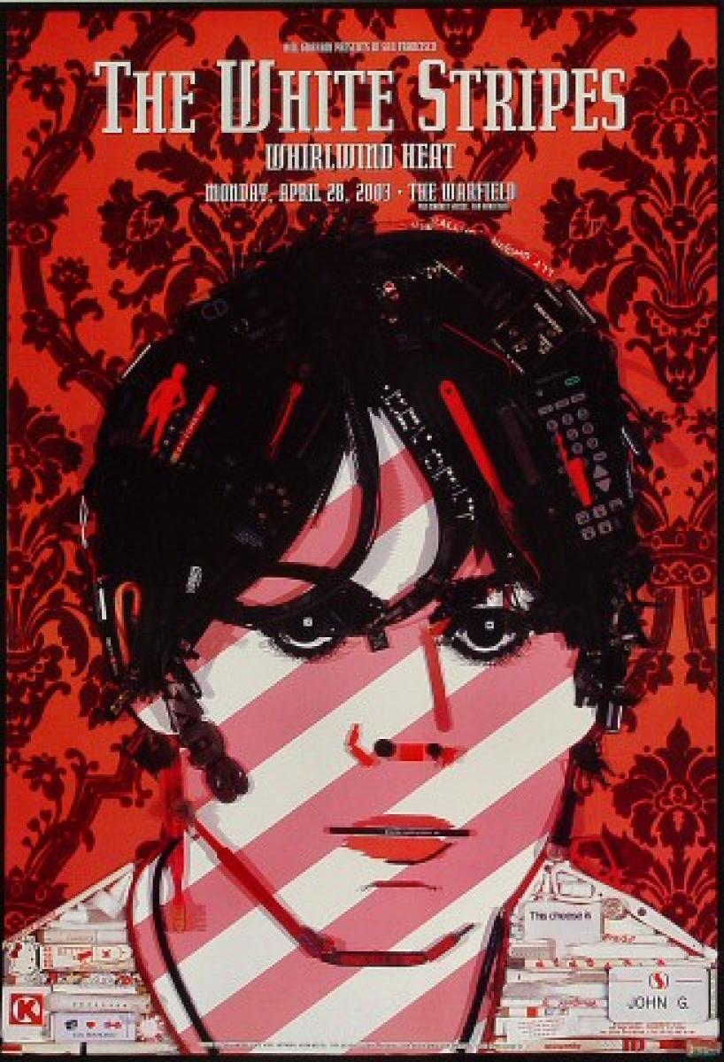The White Stripes Vintage Concert Poster from Warfield Theatre, Apr 28 ...