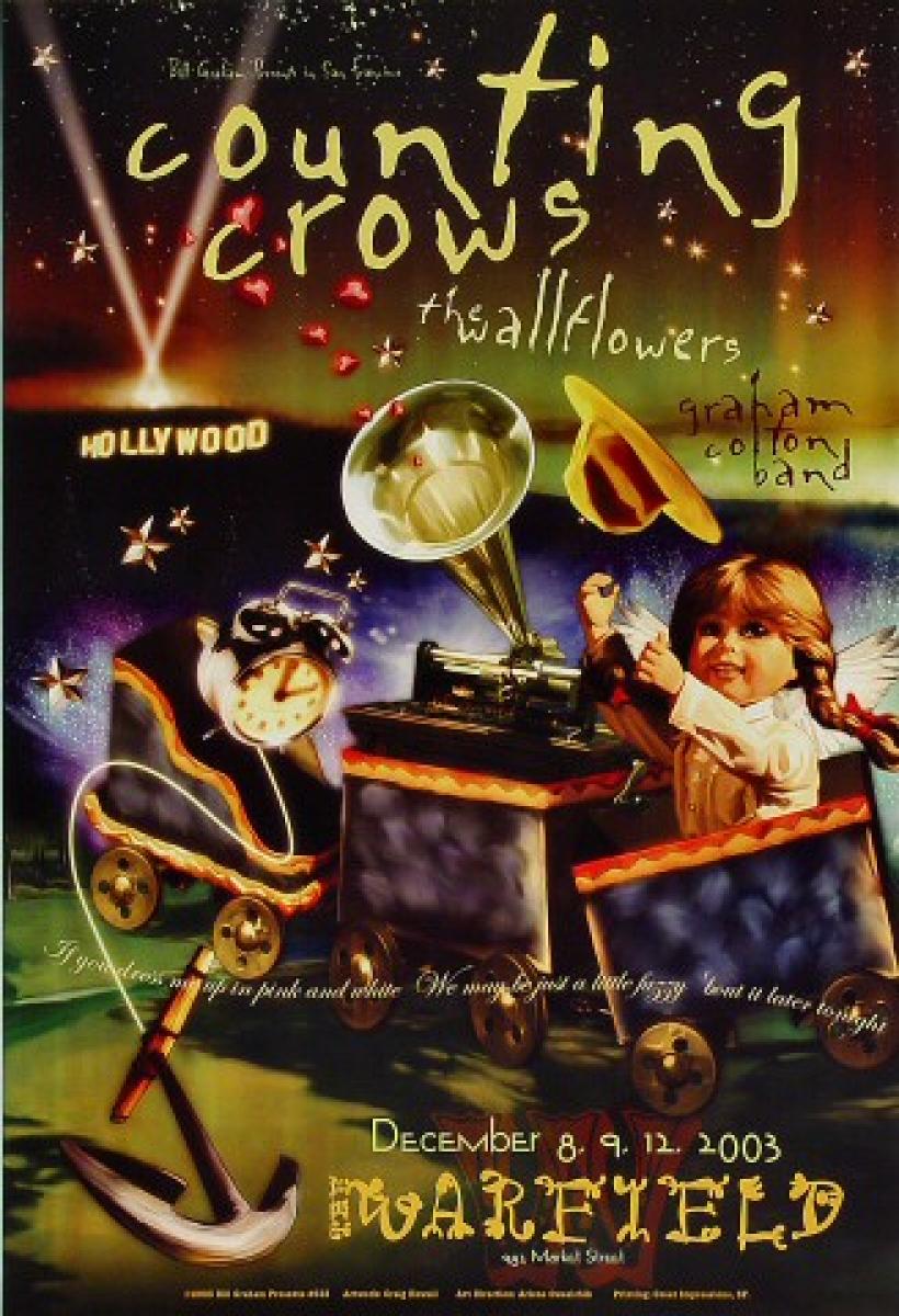 Counting Crows Vintage Concert Poster from Warfield Theatre, Dec 8 ...