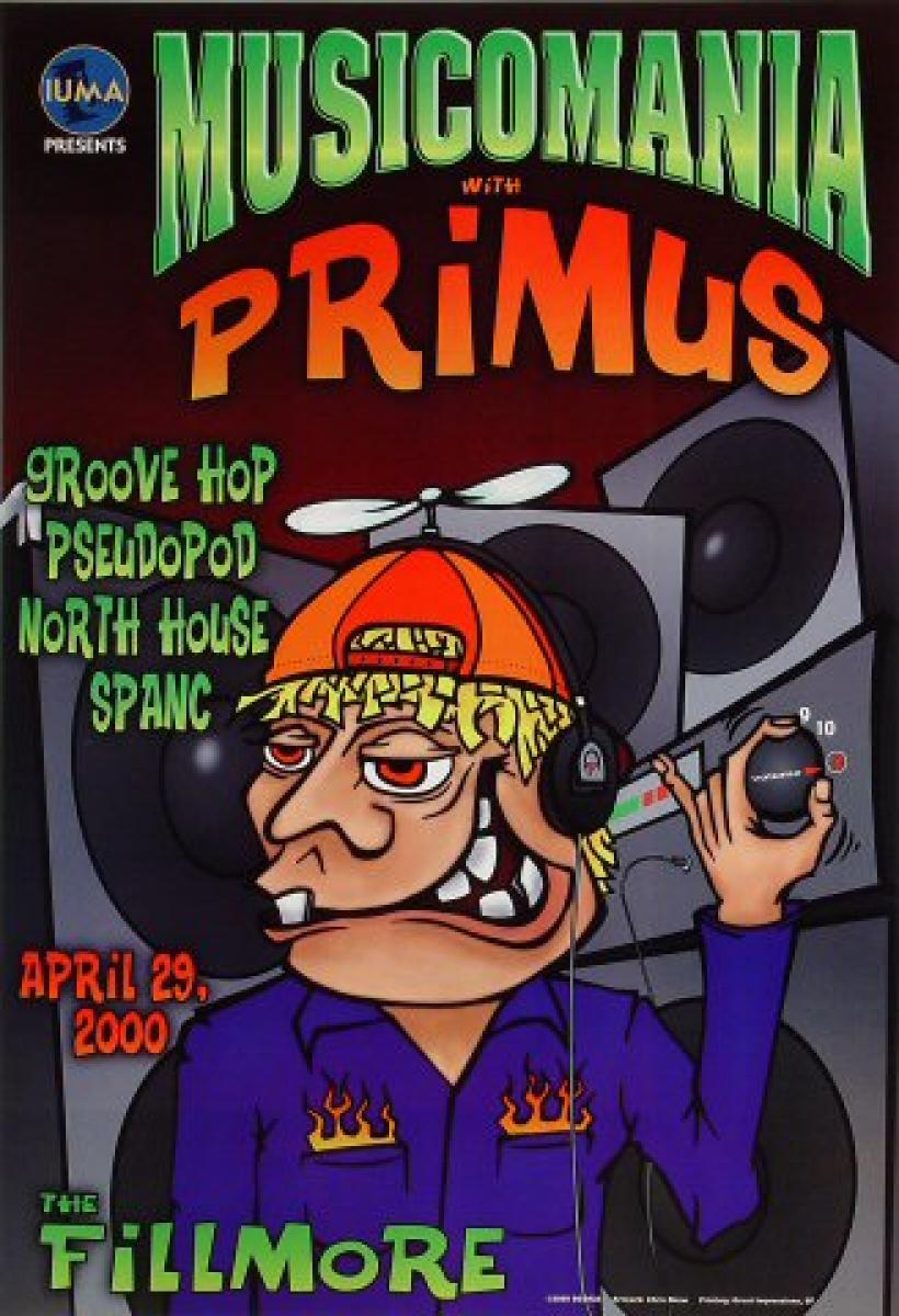 Primus Vintage Concert Poster from Fillmore Auditorium, Apr 29, 2000 at ...