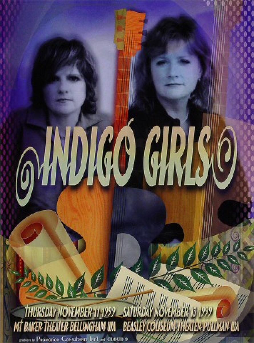 Indigo Girls Vintage Concert Poster from Mt. Baker Theatre, Nov 11 ...