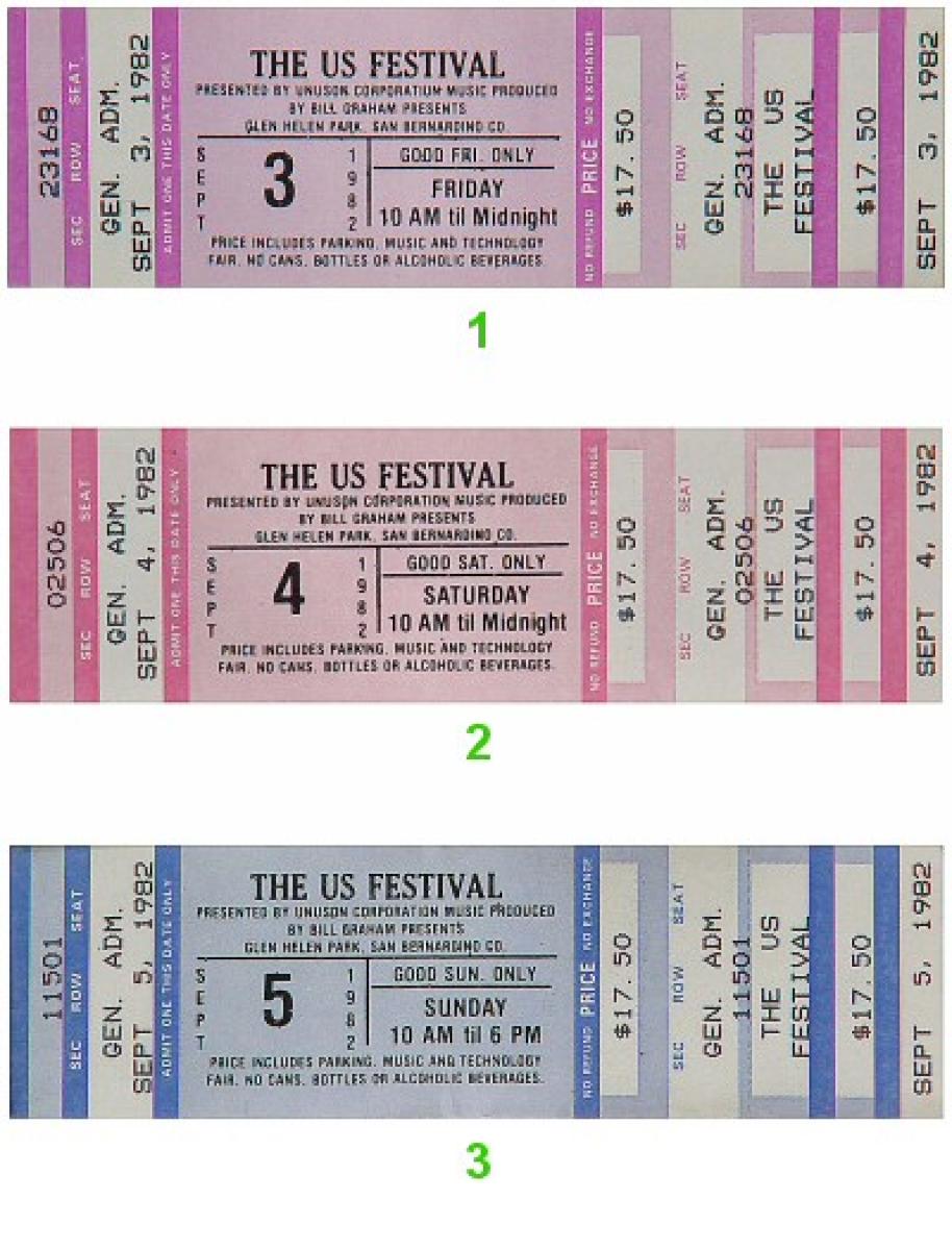 US Festival Vintage Concert Vintage Ticket from Blockbuster Pavilion in ...