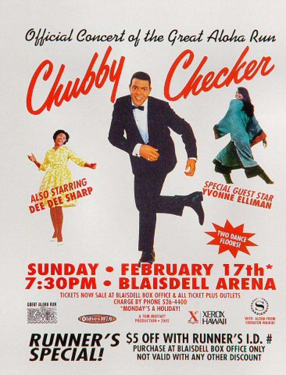 Chubby Checker Vintage Concert Handbill from Blaisdell Arena, Feb 17 ...
