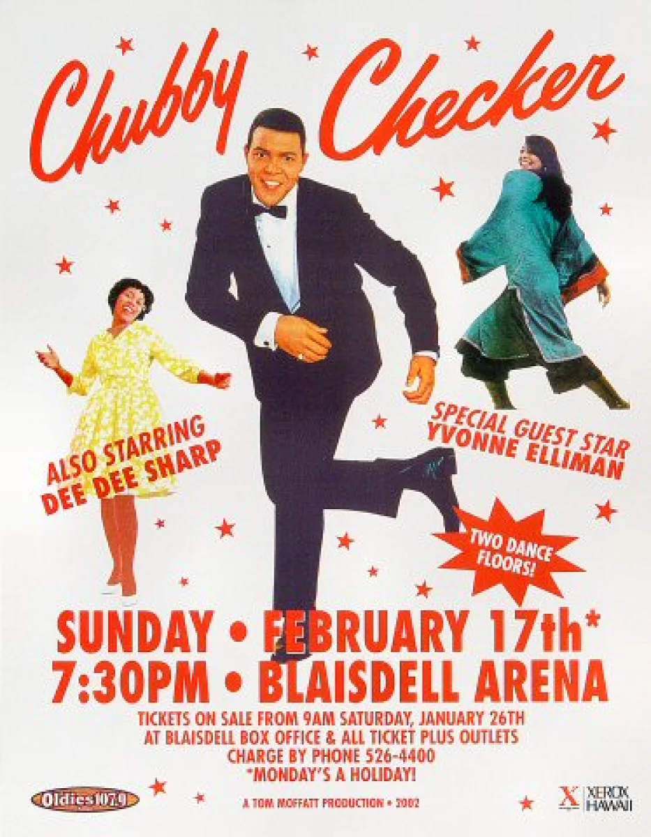 Chubby Checker Vintage Concert Handbill from Blaisdell Arena, Feb 17 ...