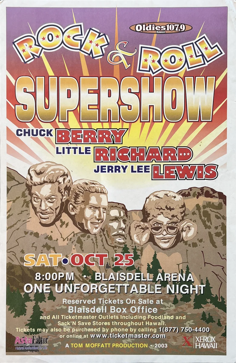 Chuck Berry Vintage Concert Poster from Blaisdell Arena, Oct 25, 2003 ...