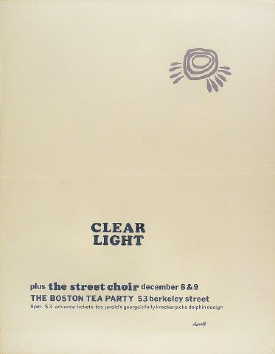 Clear Light Vintage Concert Poster from Boston Tea Party, Dec 8, 1967 ...