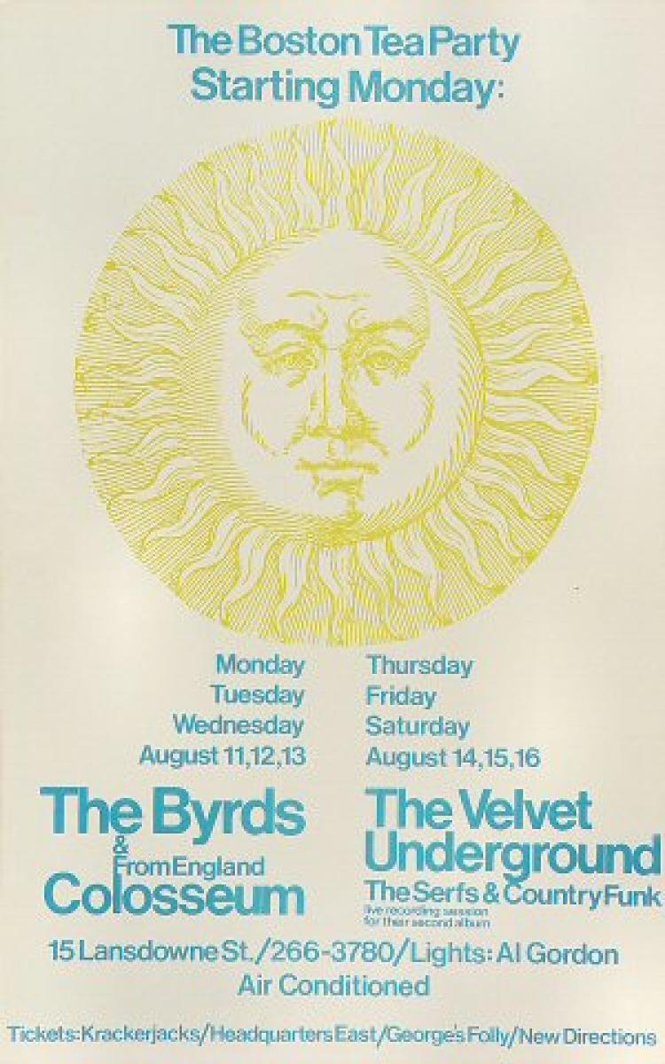 The Byrds Vintage Concert Poster from Boston Tea Party, Aug 11, 1969 at ...