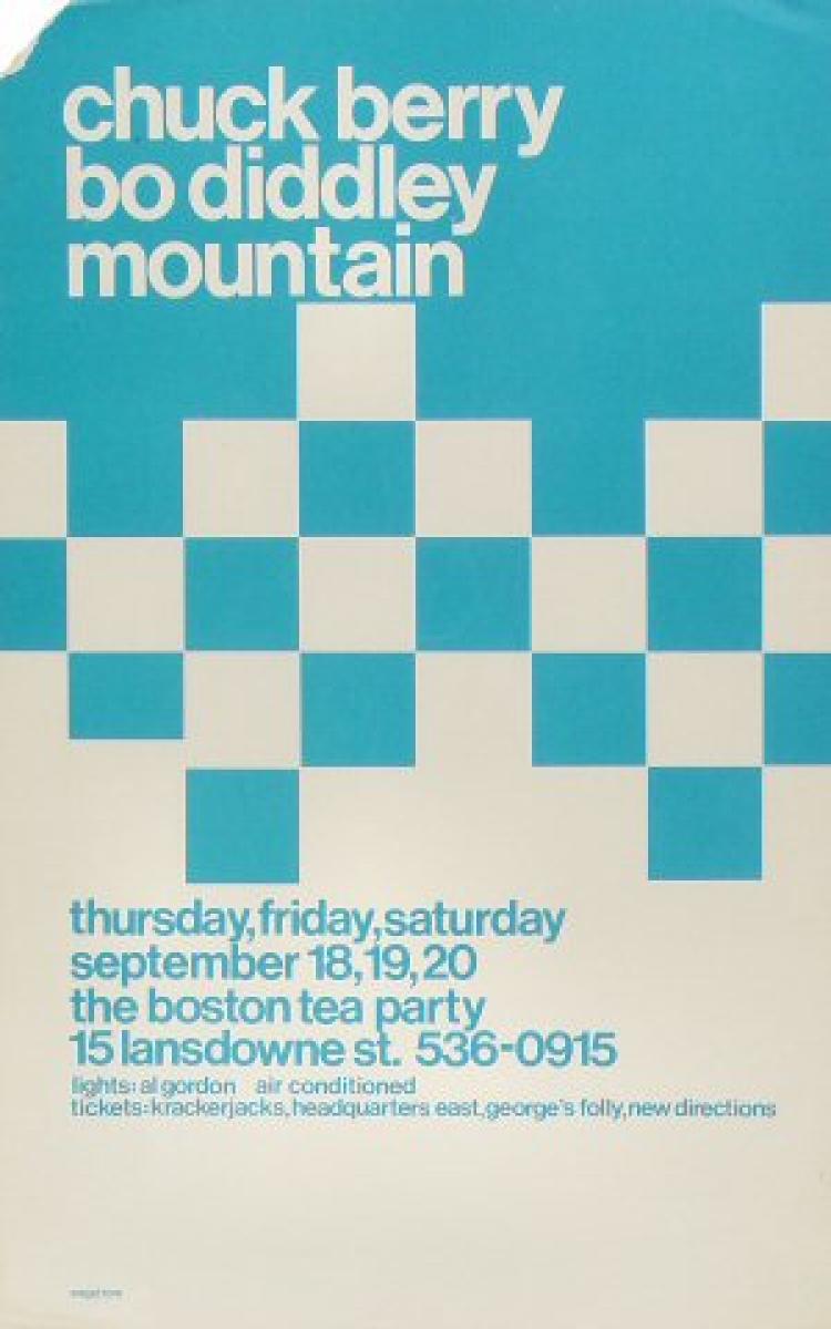 Chuck Berry Vintage Concert Poster from Boston Tea Party, Sep 18, 1969 ...