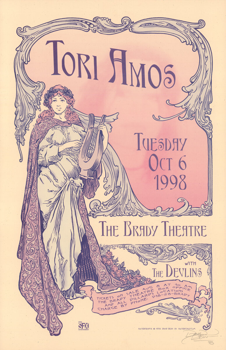Tori Amos Vintage Concert Poster from Brady Theatre, Oct 6, 1998 at ...