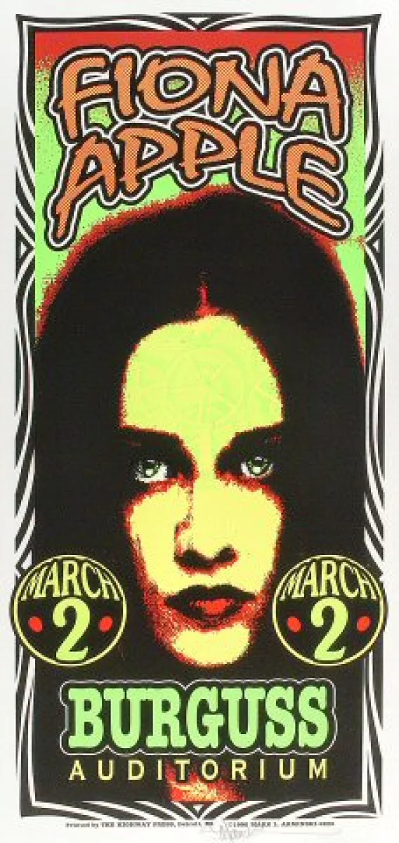Fiona Apple Vintage Concert Poster from Burgess Auditorium, Mar 2, 1998 ...