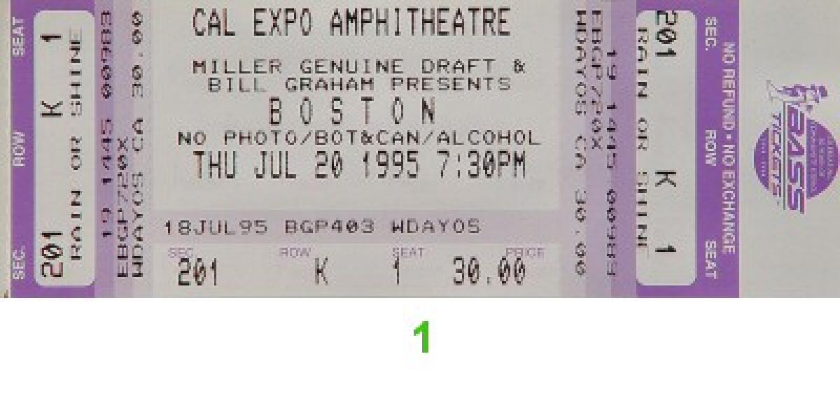 Boston Vintage Concert Vintage Ticket from Cal Expo Amphitheater, Jul ...